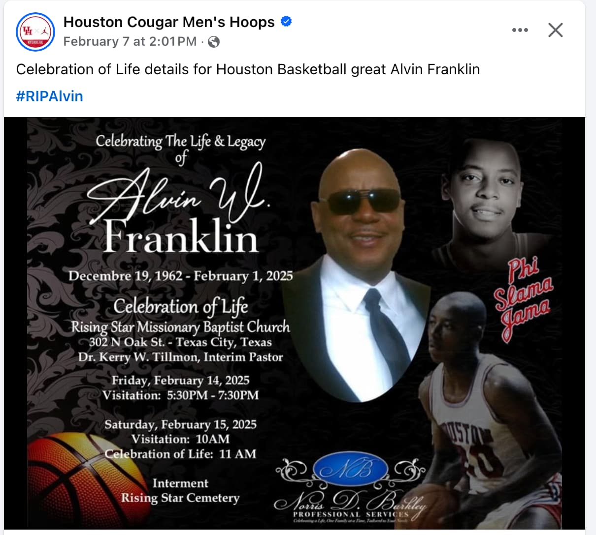 RIP Alvin Franklin - Page 2 - Basketball - CoogFans.com